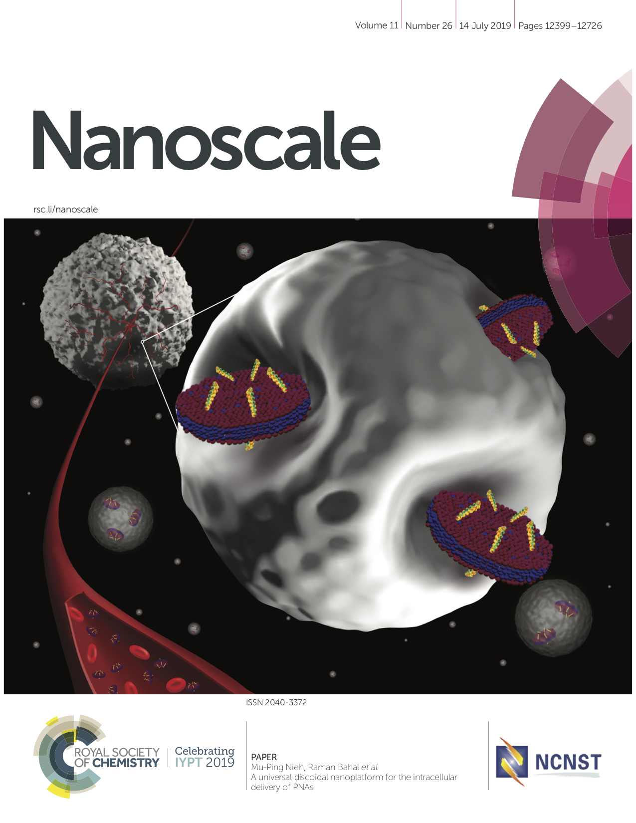 The latest research work appears on the cover page of Nanoscale Journal ...